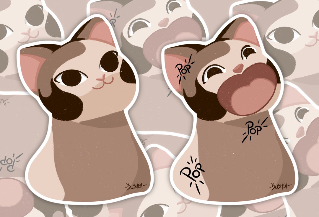 Oatmeal the Cat | Cat Meme | Pop Cat 2-pack Sticker Set | Meme Sticker ...