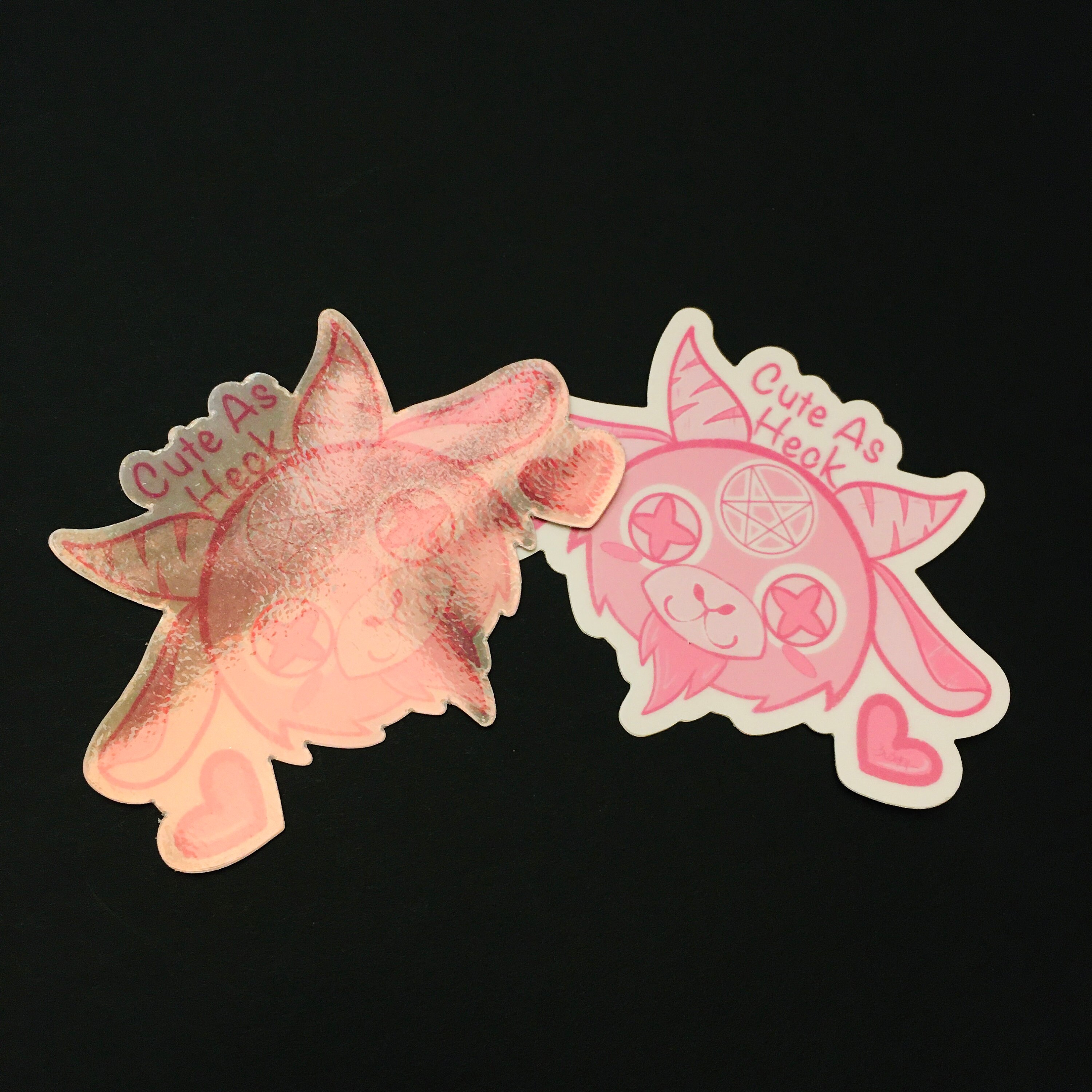 Cute Pastel Pink Baphomet Matte or Holographic Vinyl Sticker - Etsy