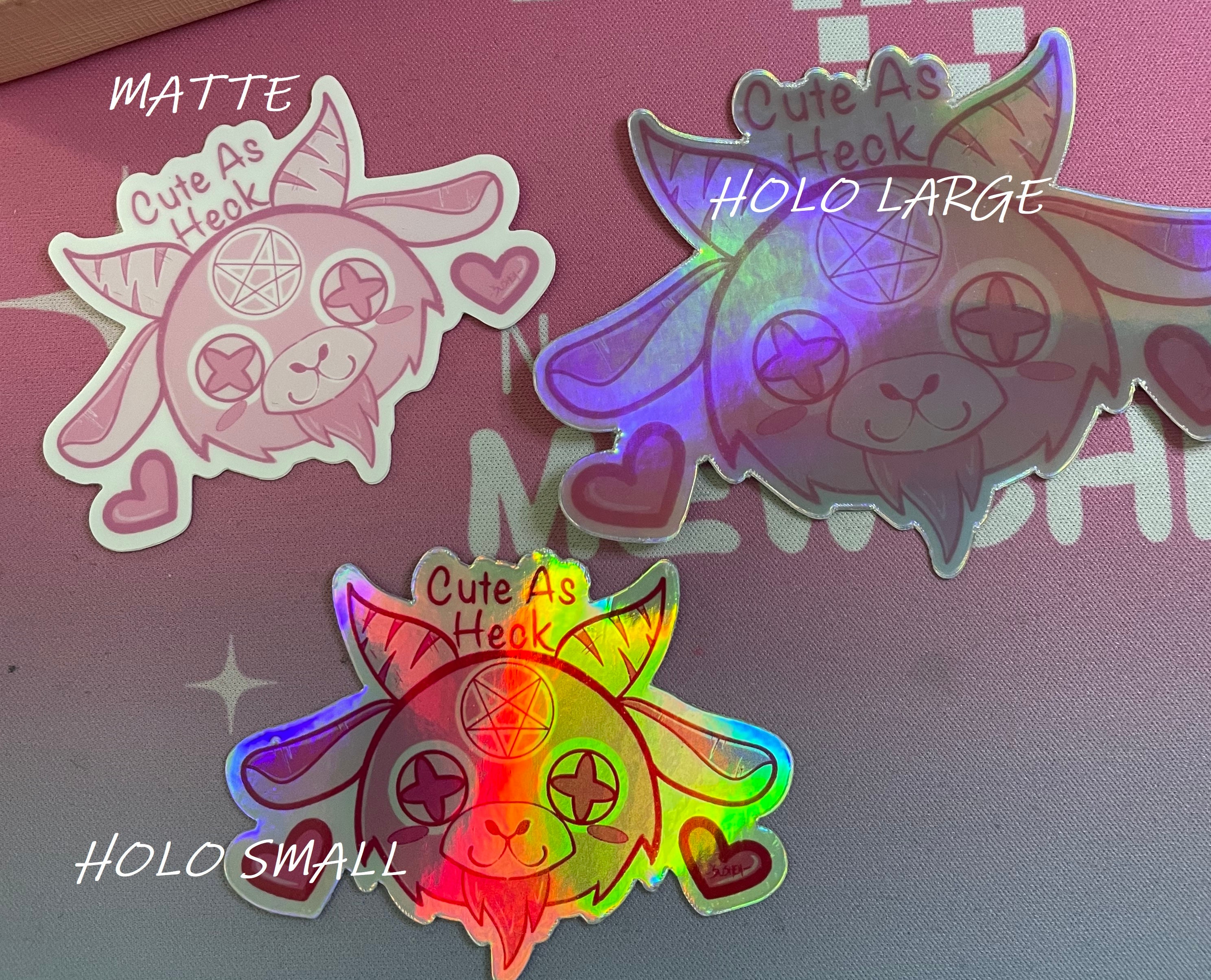 Cute Pastel Pink Baphomet Matte or Holographic Vinyl Sticker - Etsy