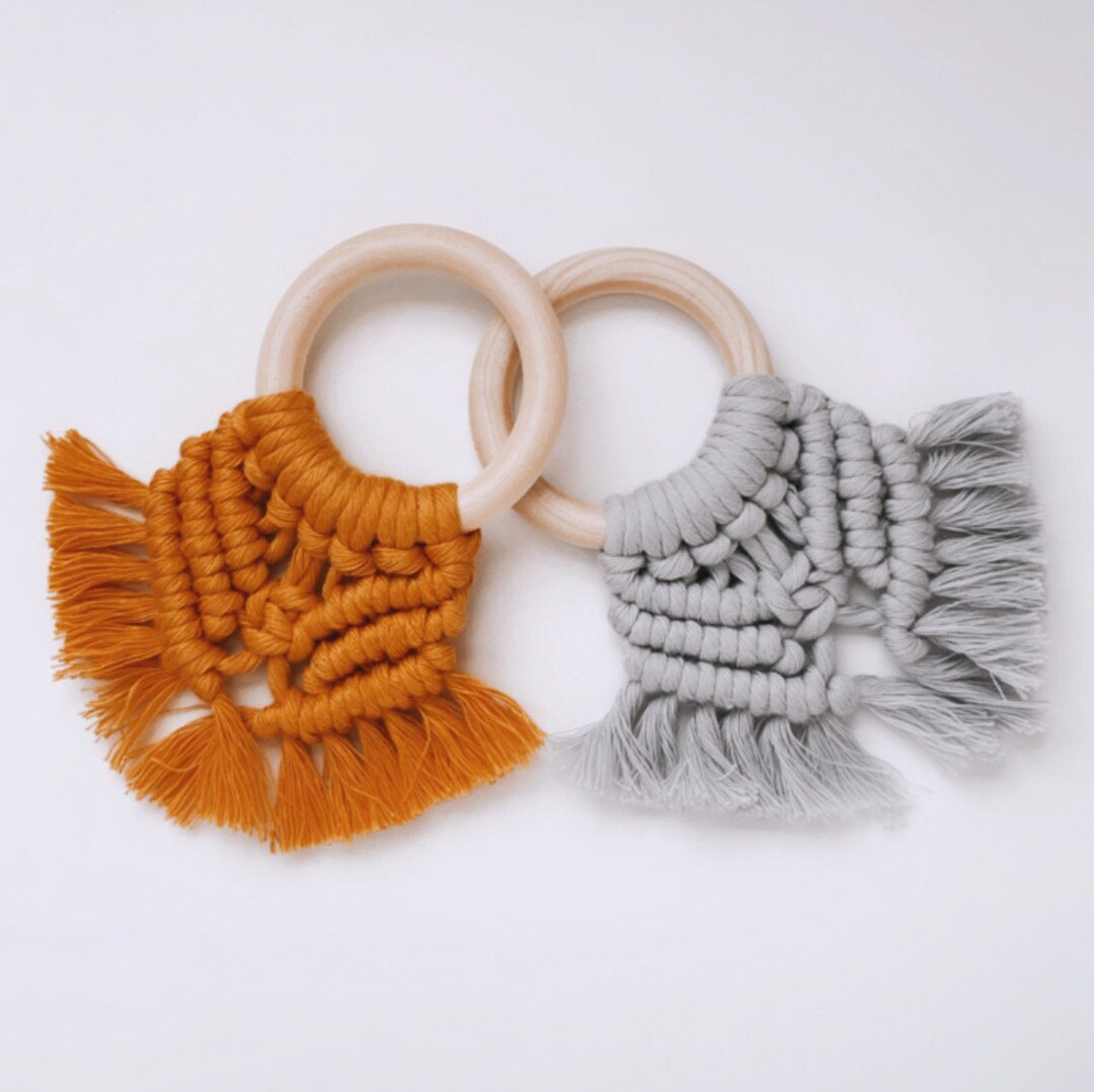 Organic Cotton Macrame Teething Ring! - Etsy