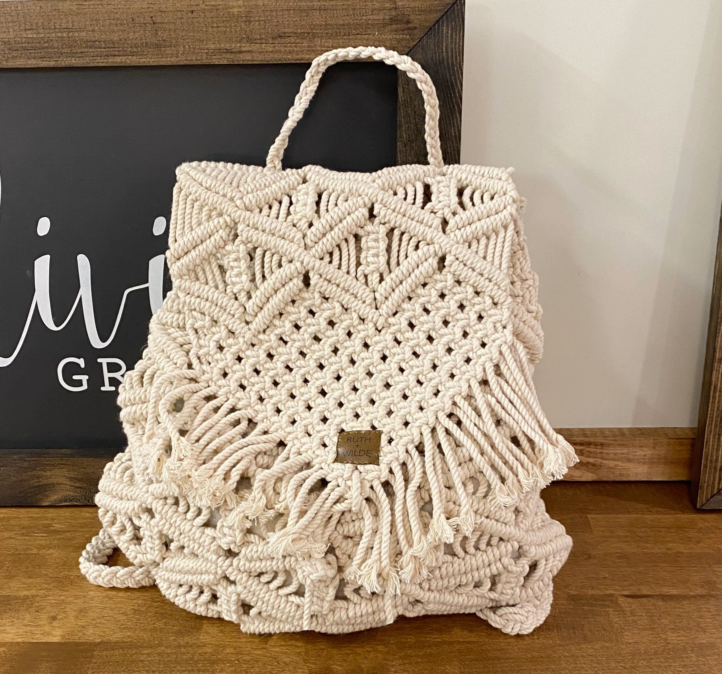 Macrame Backpack Purse Bag Handbag Handmade Fully Lined - Etsy