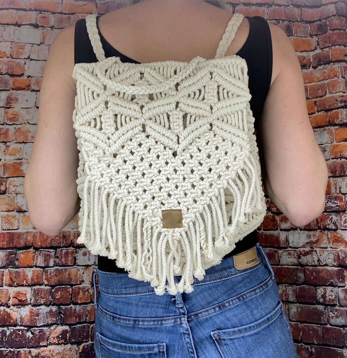 Macrame Backpack Purse Bag Handbag Handmade Fully Lined - Etsy