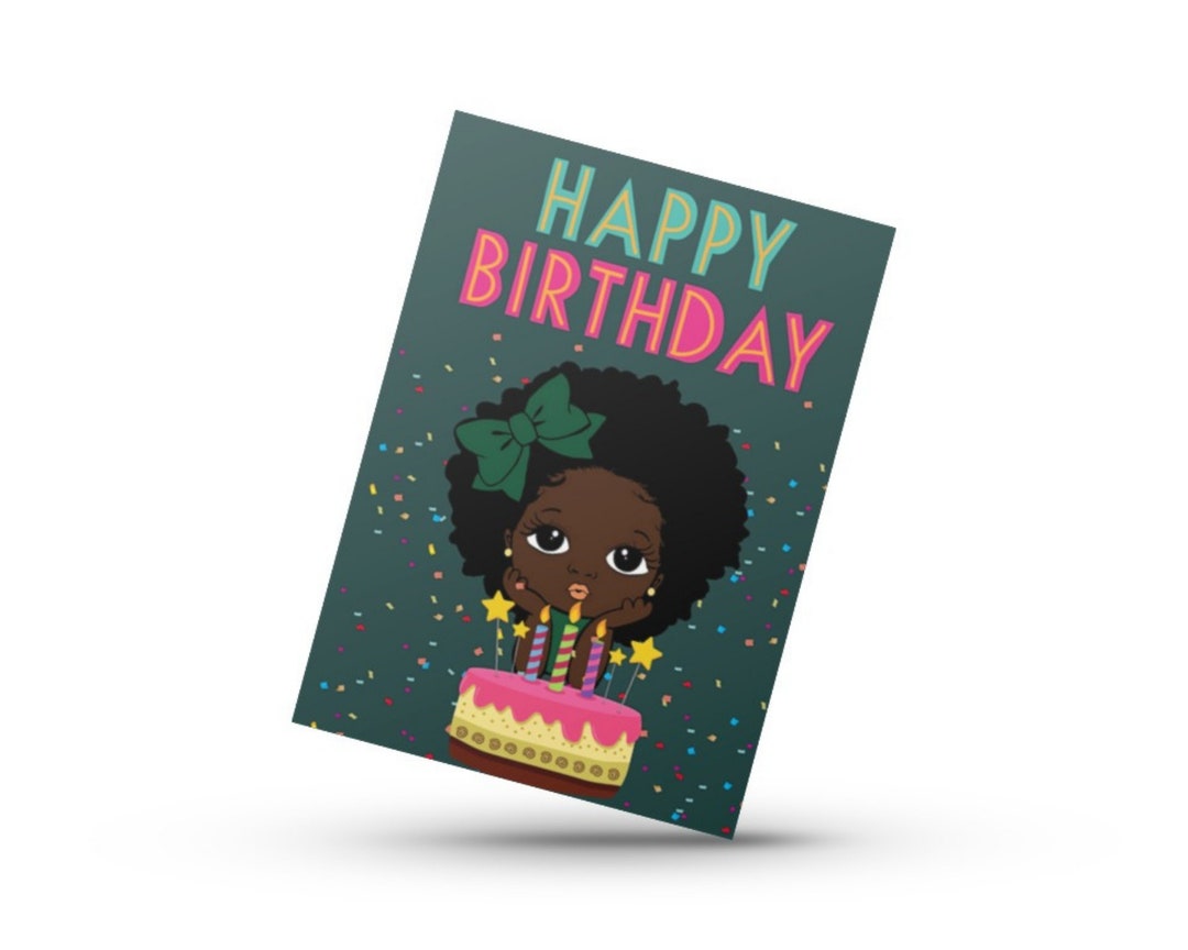 Black Greeting Card, Afro Caribbean Card, Afro Woman Card, Melanin Card ...