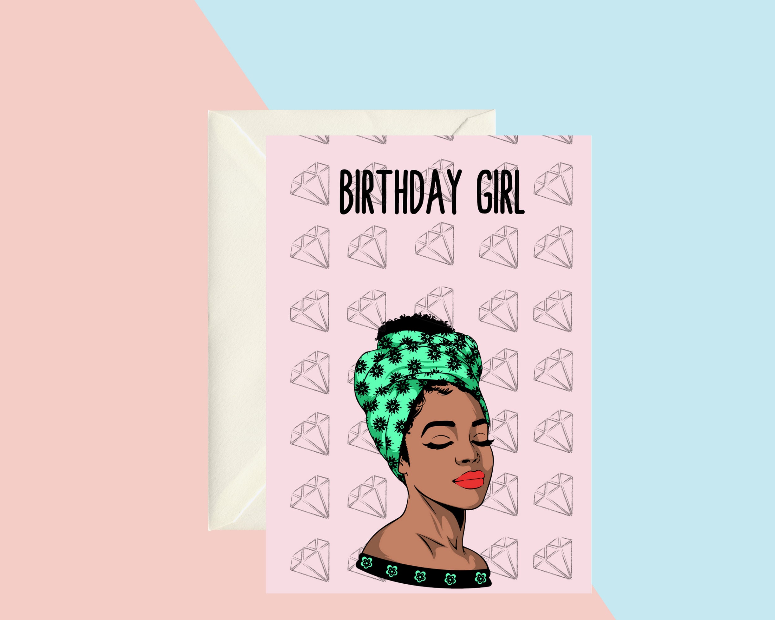 Black Birthday Girl Card afro Centric Card Black Woman - Etsy