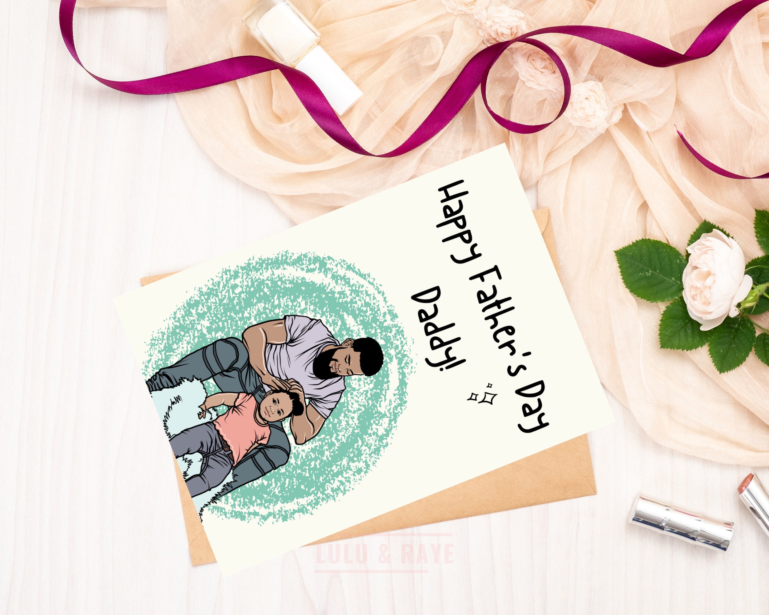 Black Greeting Cards Black Fathers Day Card I Love Dad Happy Etsy