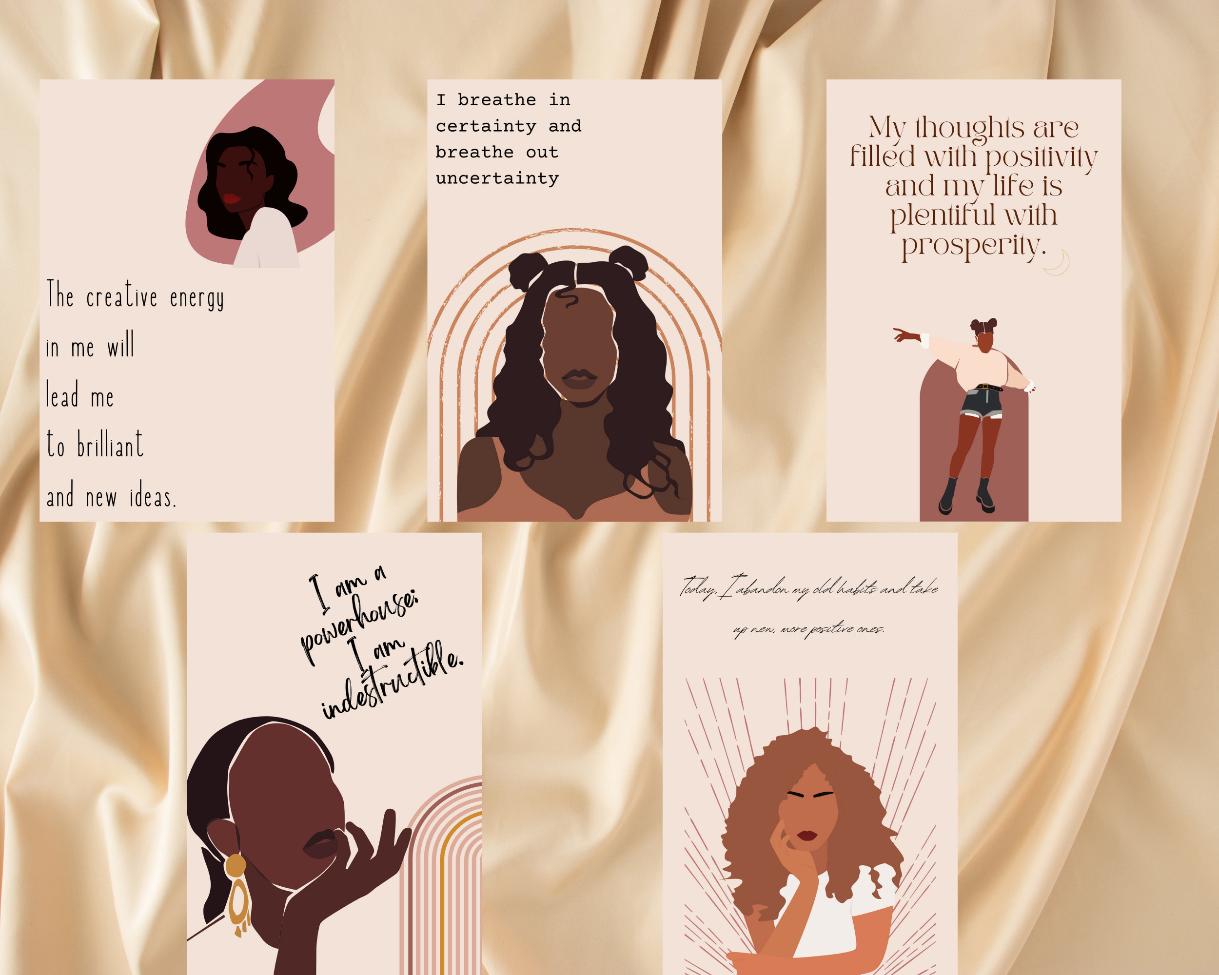 Affirmation Cards Black Women Cards Memo Board Prints for - Etsy