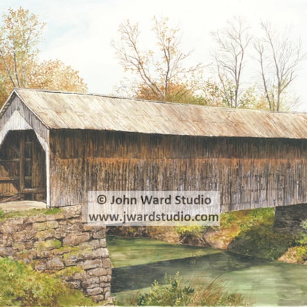 Covered Bridge Art - Etsy