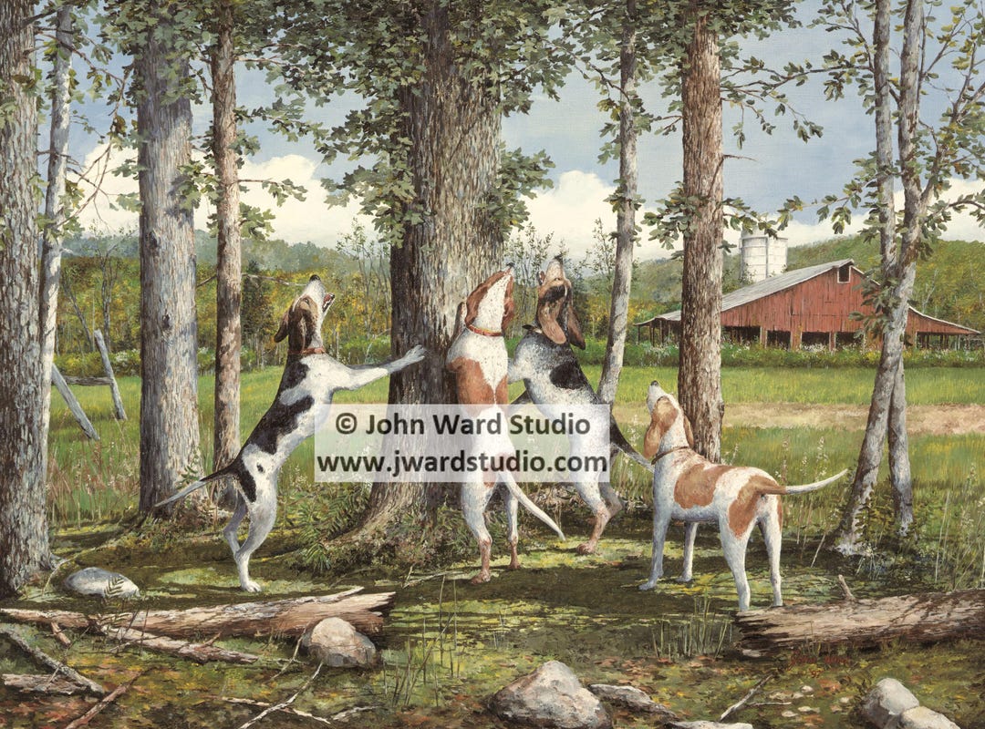 Dusk Till Dawn Art Print by John L. Ward, Hunting Coonhounds, Hunting ...