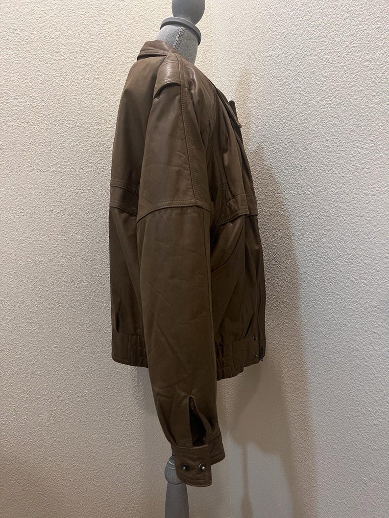 Vintage Men's Midwest International Leather Winter Jacket Brown Medium ...