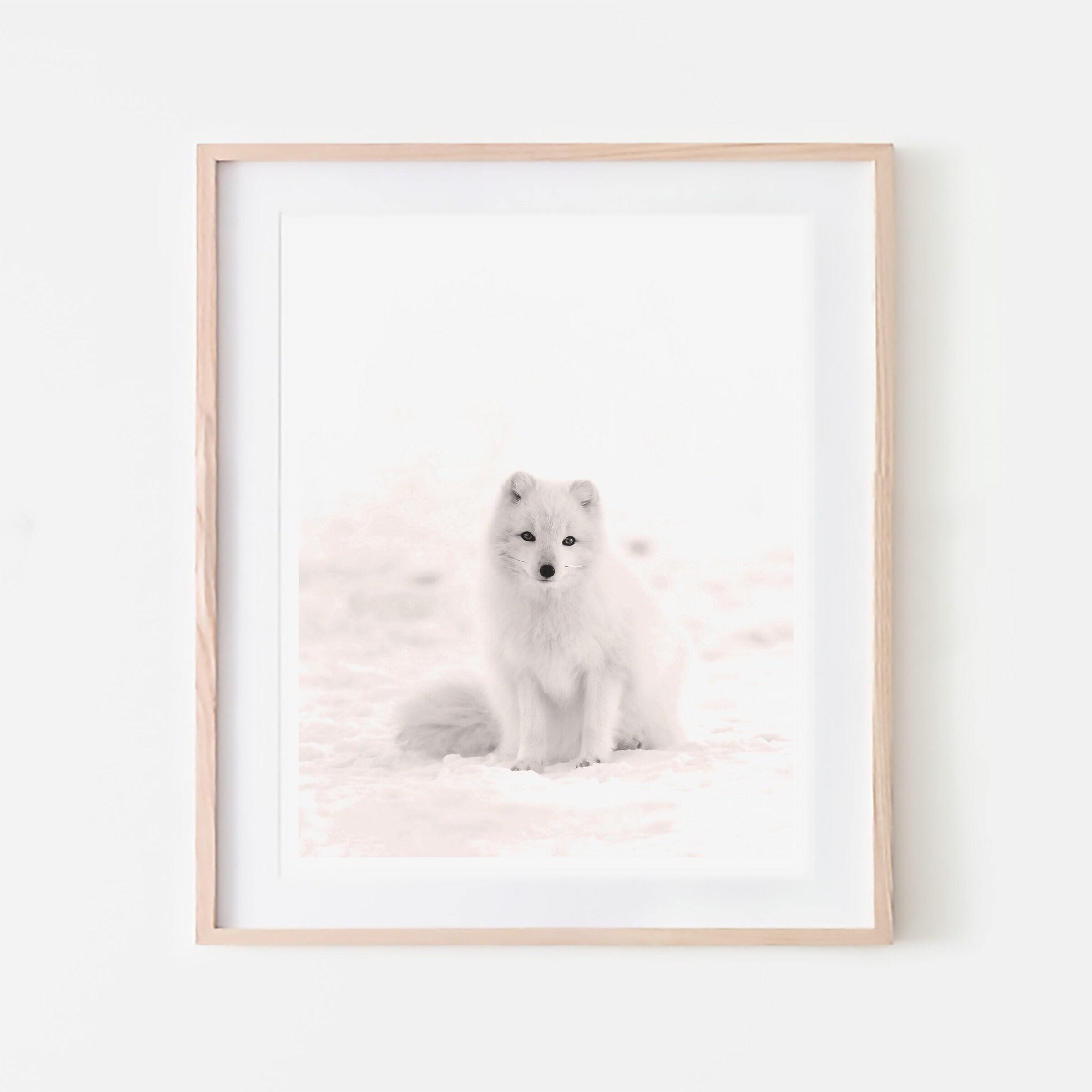 Christmas Printable Winter Arctic Fox Wall Art Animal Snow - Etsy