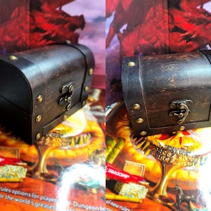 Red Brown Arched Wood Mimic Box - Etsy