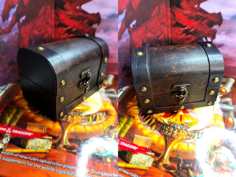 Red Brown Arched Wood Mimic Box - Etsy