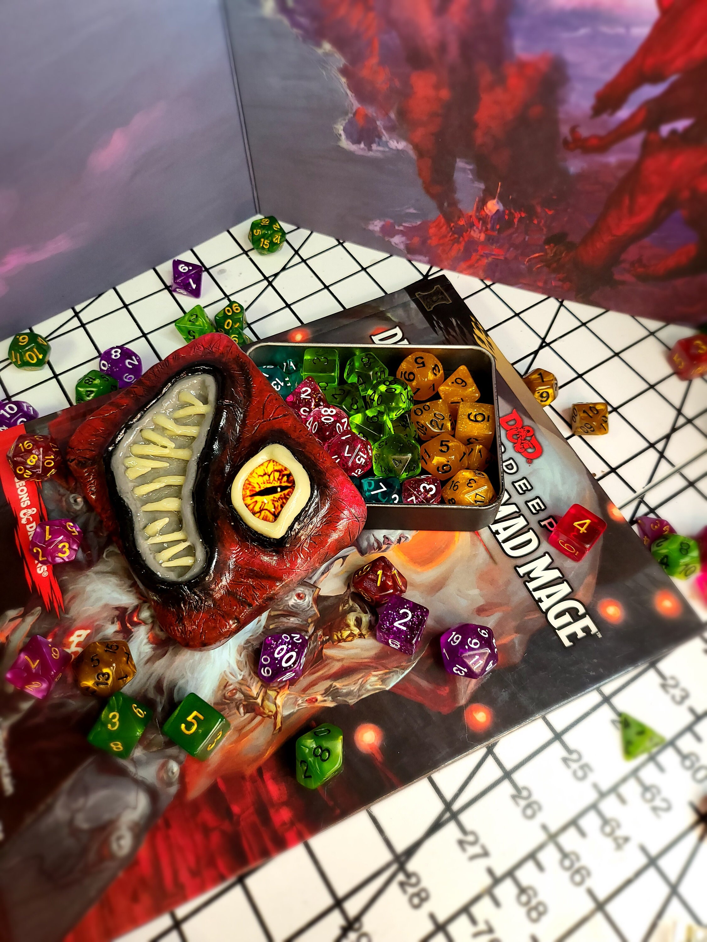 Red Smiling Monster Dice Box - Etsy