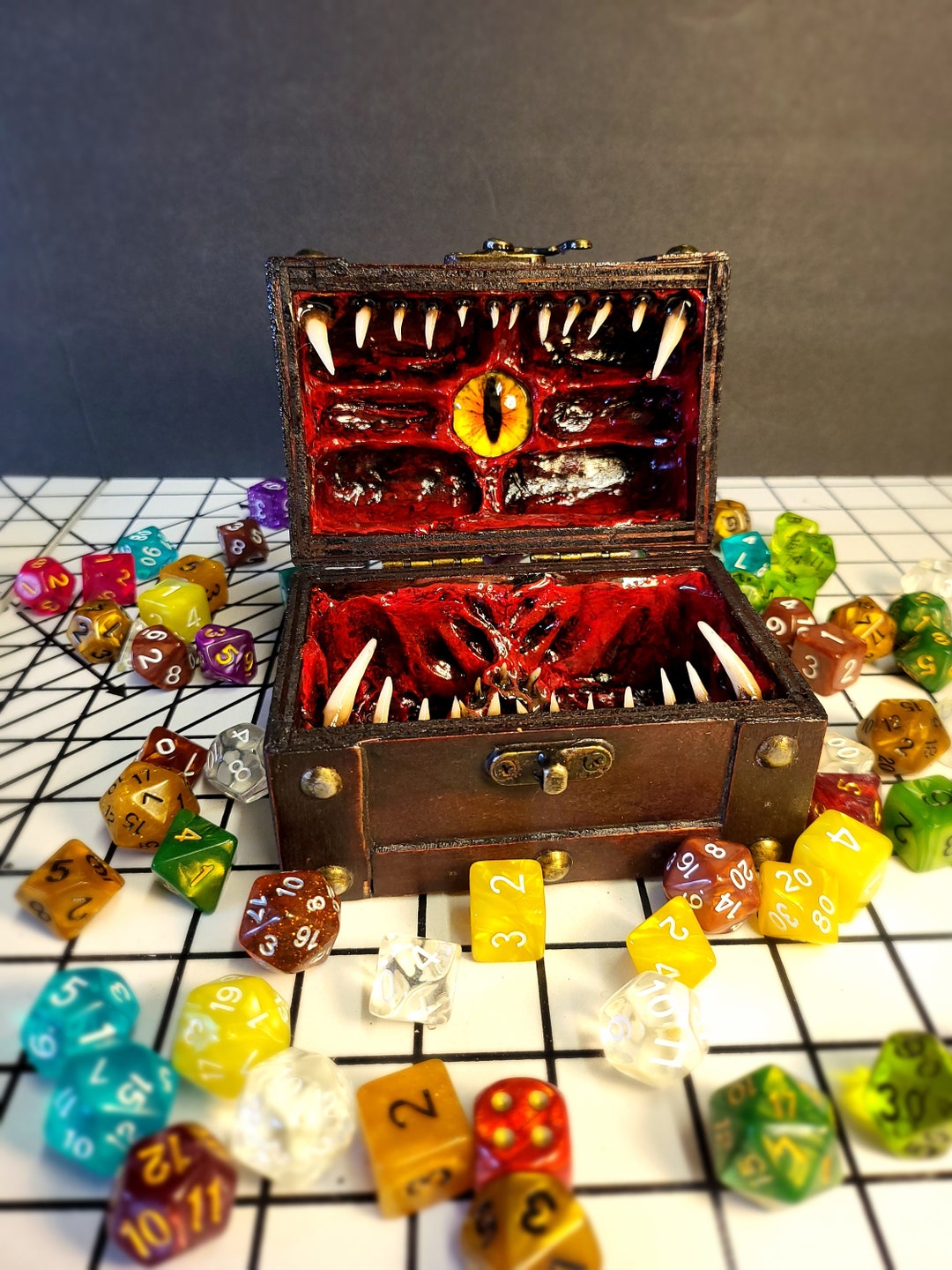 Red Brown Arched Wood Mimic Box Double Mouth - Etsy