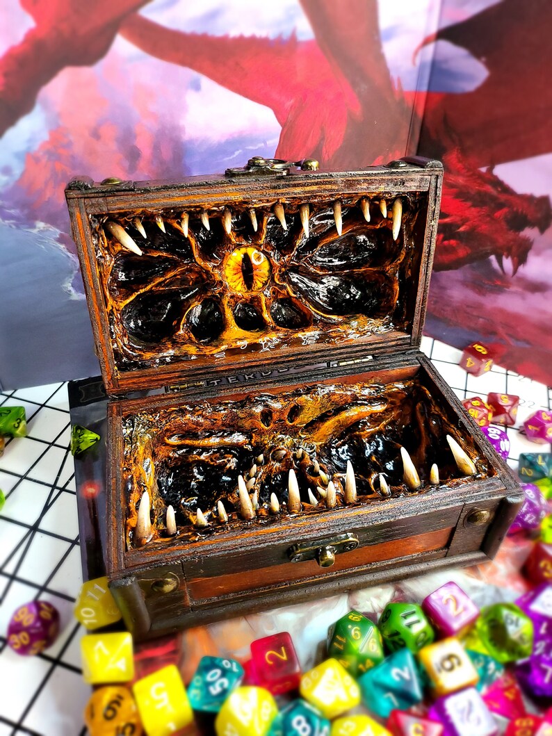 Double Mouth Mimic Dice Box - Orange Box With Handle - Etsy