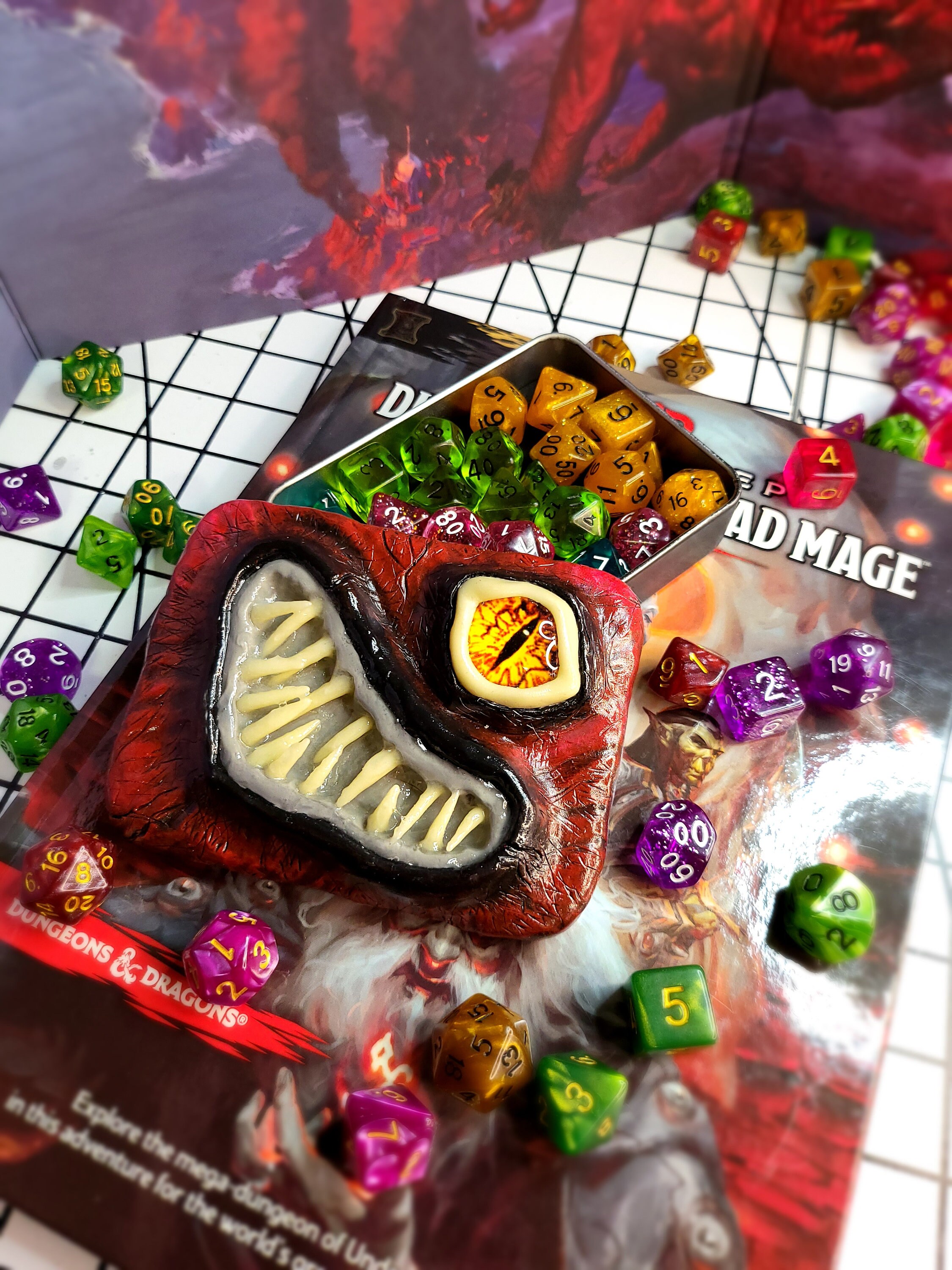 Red Smiling Monster Dice Box - Etsy
