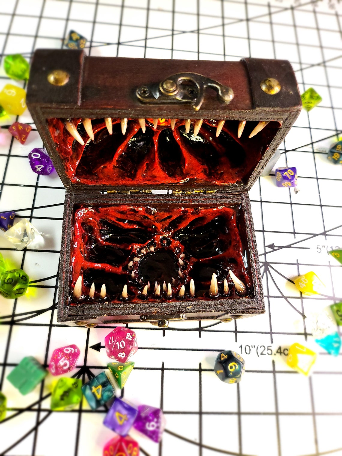 Double Mouth Lungs Red Brown Arched Wood Mimic Box - Etsy