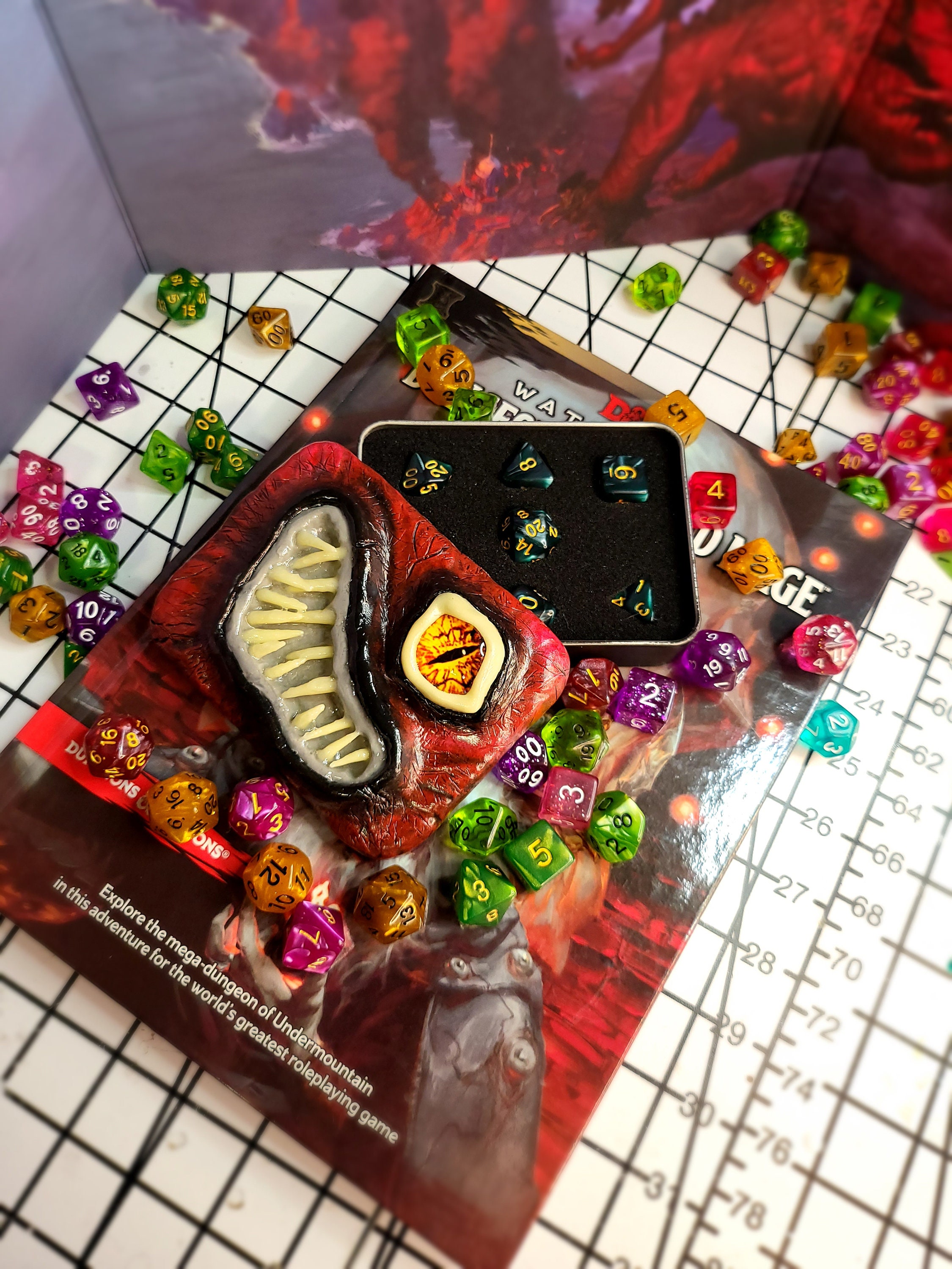 Red Smiling Monster Dice Box - Etsy