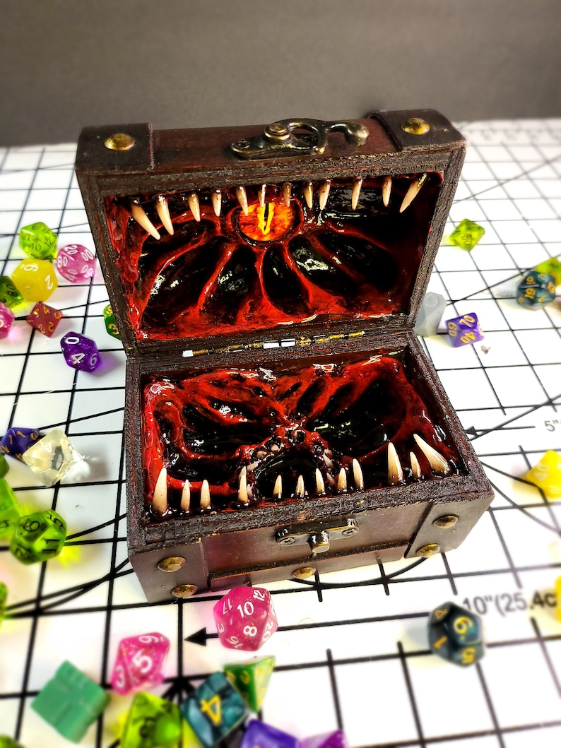 Double Mouth Lungs - Red Brown Arched Wood Mimic Box - Etsy