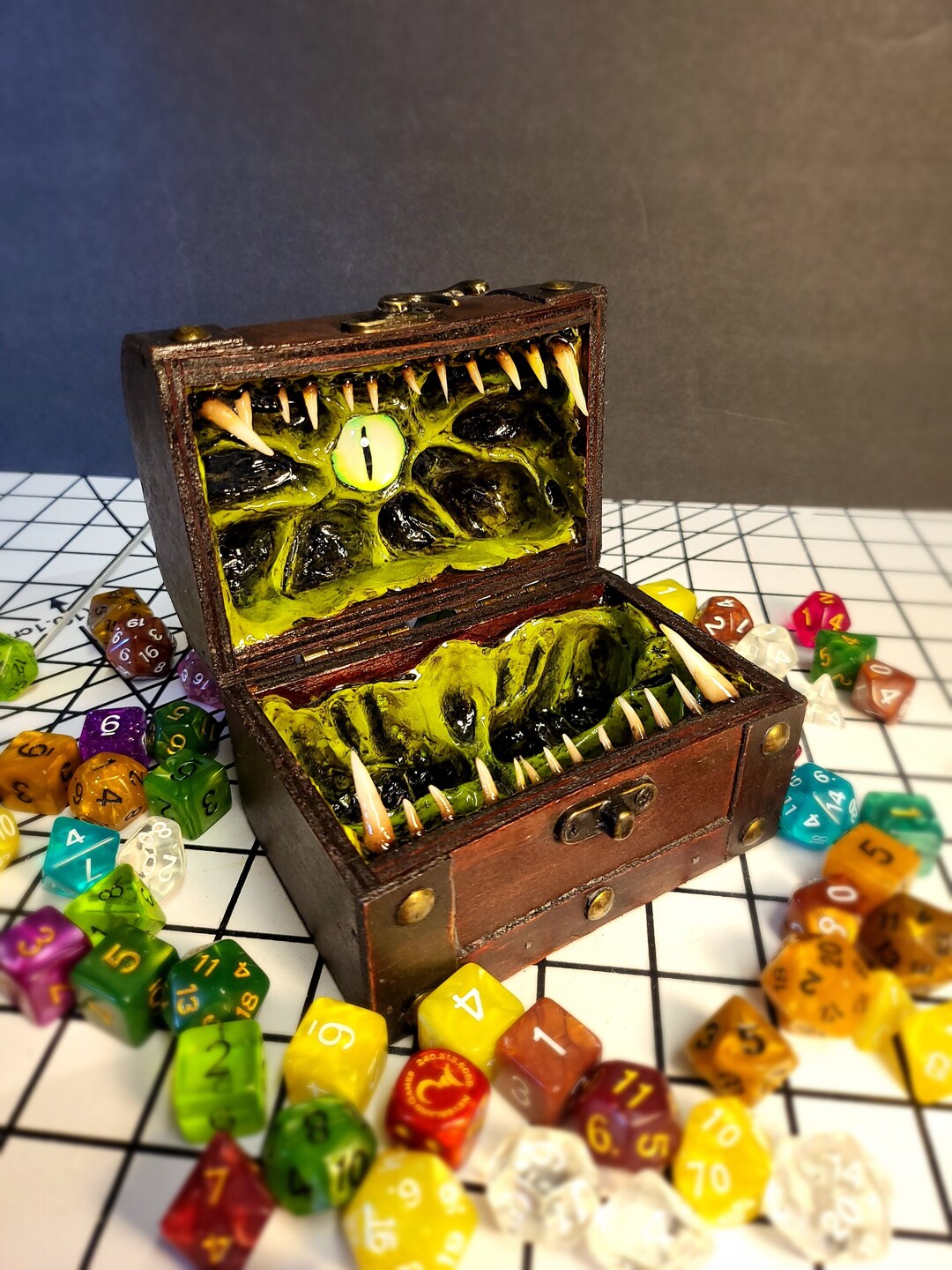 Red Brown Arched Wood Mimic Box - Open Lung Style Standard Base - Etsy