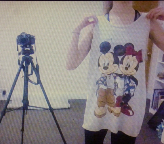 Grey Vintage Mickey and Minnie Mouse Back and Front Design | Etsy