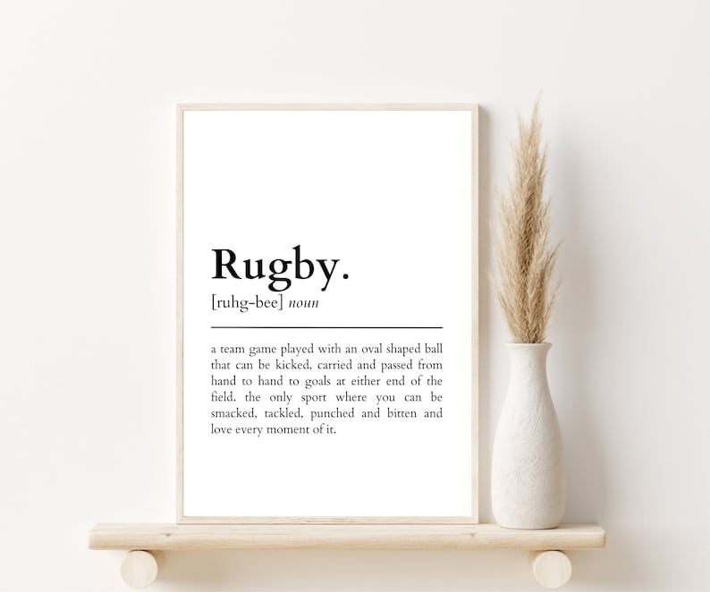 Rugby Definition Print Rugby Gift Rugby Art Definition Print Dictionary ...