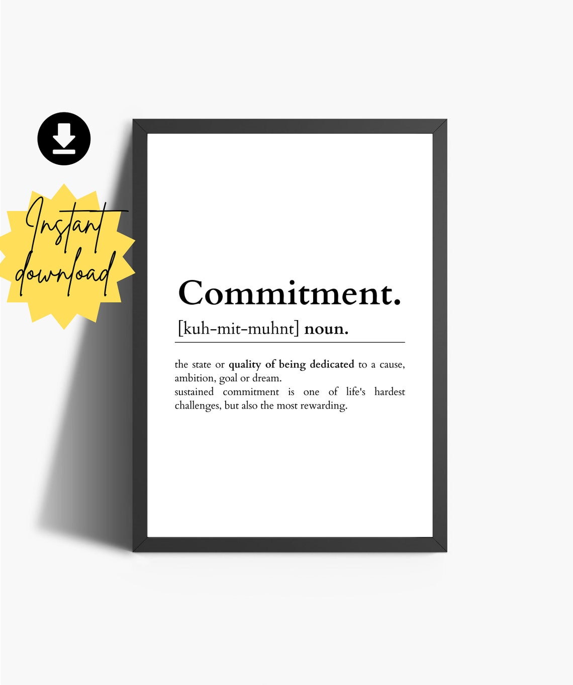 Commitment Definition Print Motivational Print Dictionary Style ...