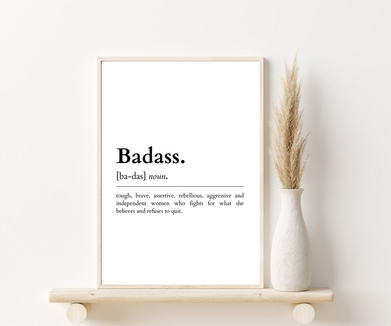 Badass Definition Print Badass Daughter Gift for Badass - Etsy