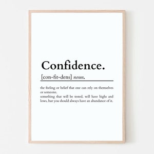 Confidence Definition Print: Dictionary Style Art (digital Download) - Etsy
