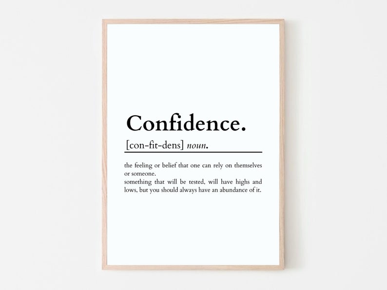 Confidence Definition Print: Dictionary Style Art (digital Download) - Etsy