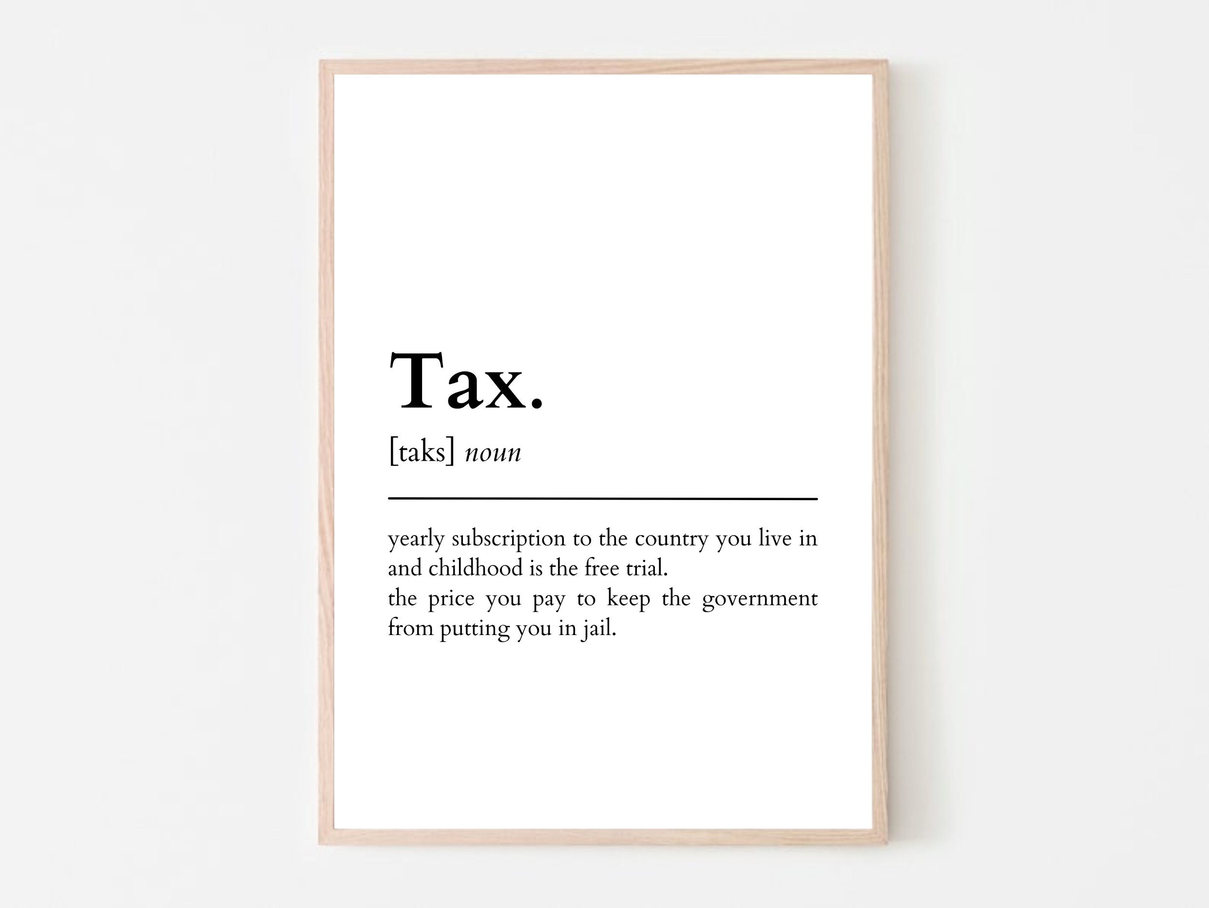 Tax Definition Print: Accountant Office Decor (digital Download) - Etsy
