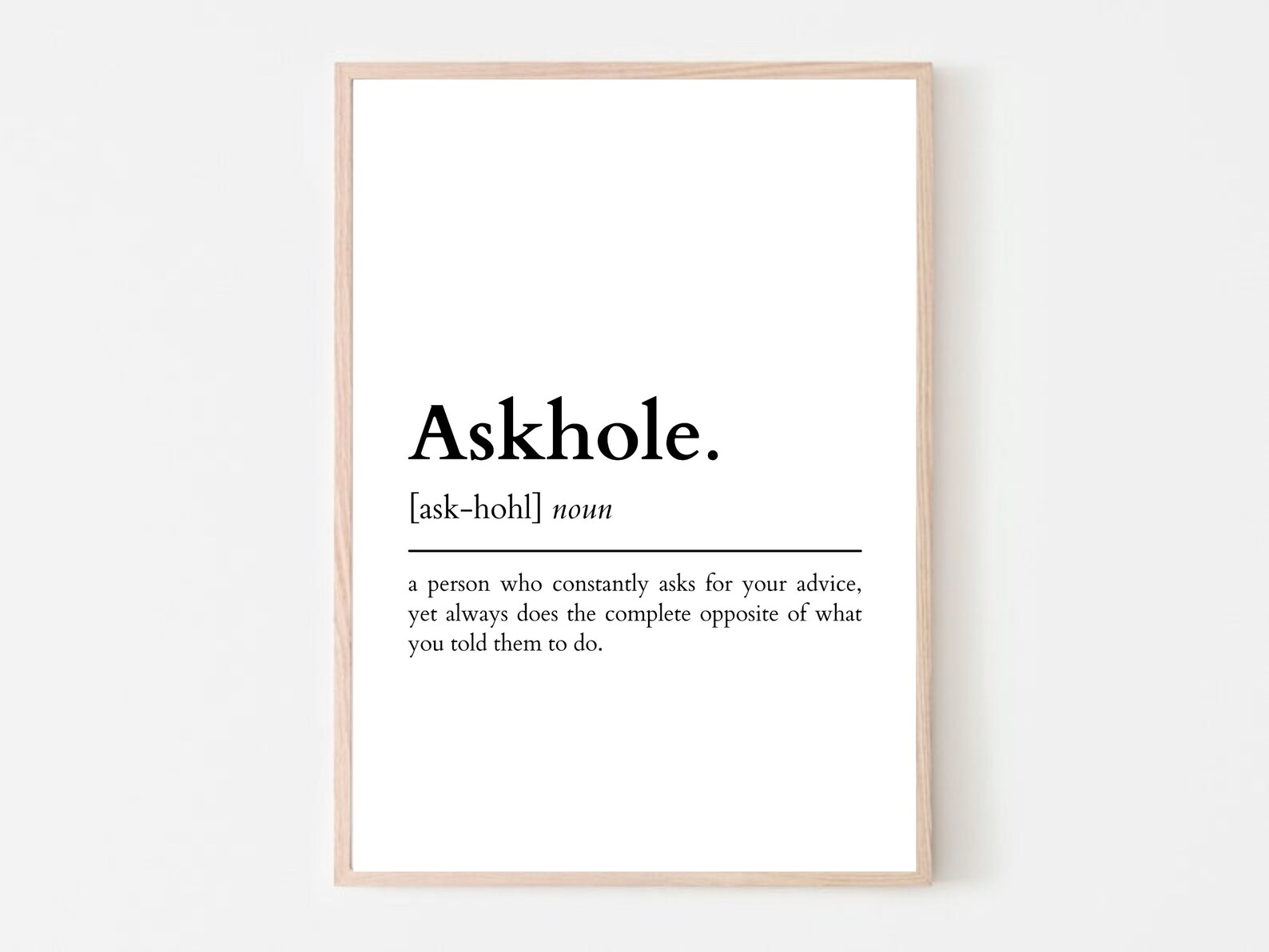 Askhole Definition Print Funny Birthday Gift Funny Gift - Etsy