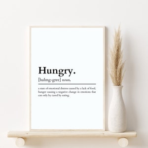Hungry Definition Prints | Kitchen Prints | Kitchen Wall Art | Kitchen ...