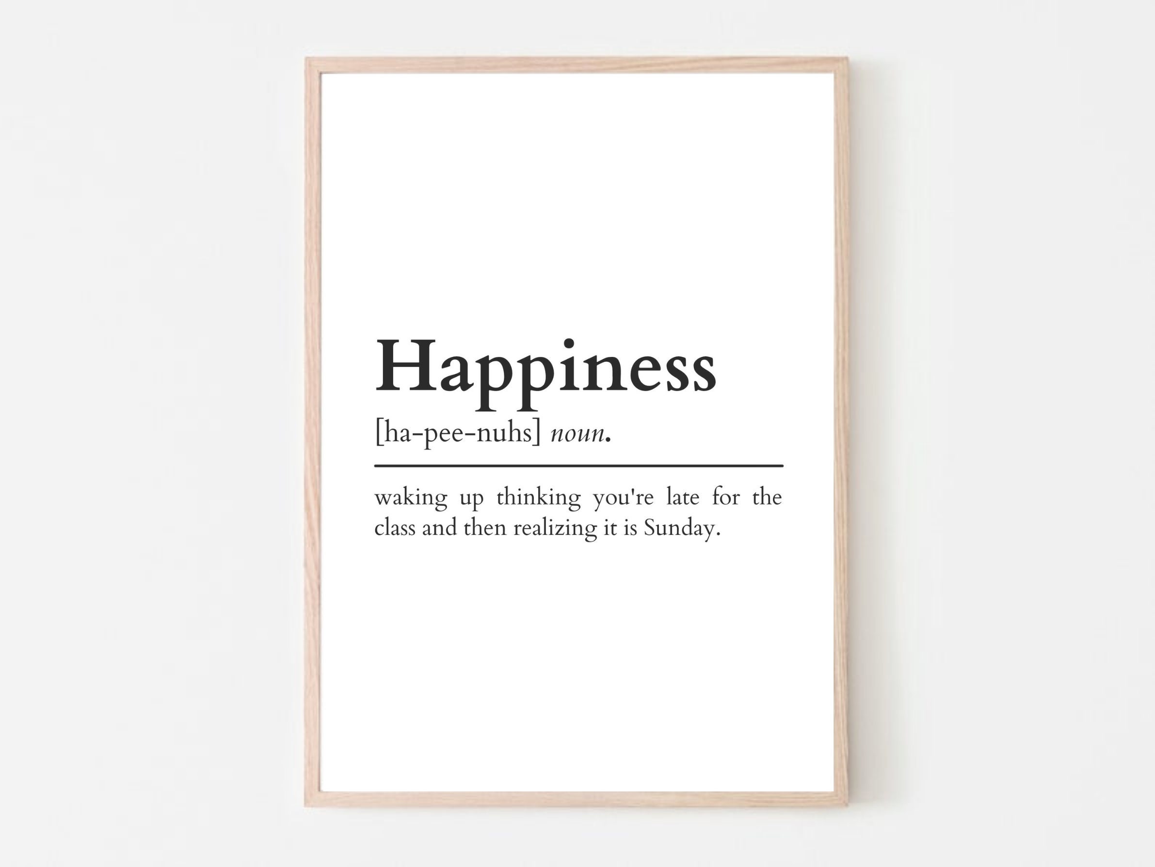 Happiness Definition Print: Dictionary Typography Art (digital Download ...