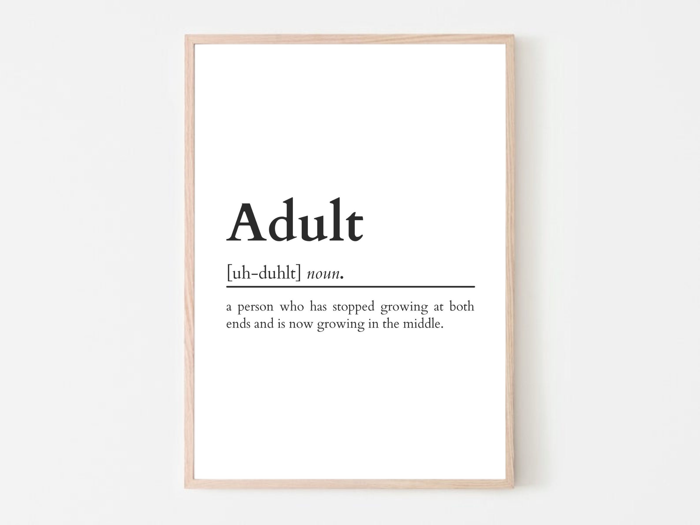 Adult Definition Print Funny Wall Art Funny Definitions - Etsy