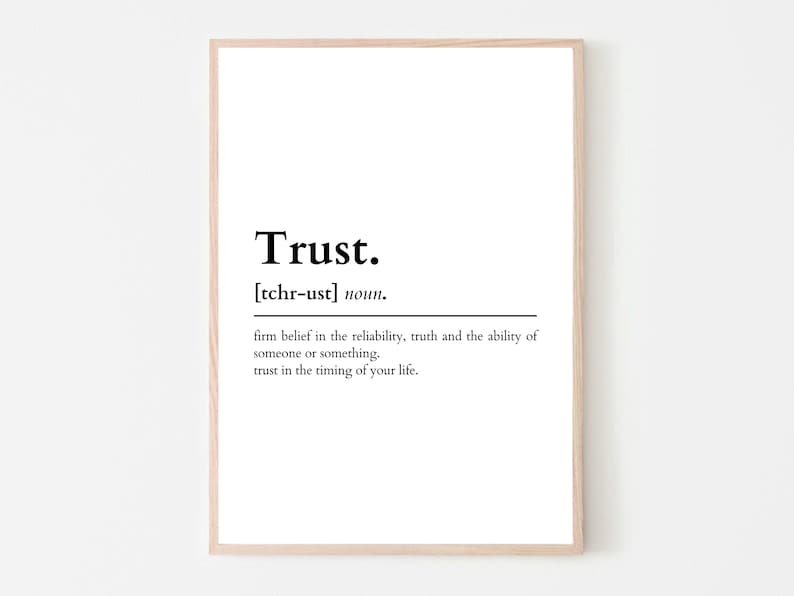 Trust Definition Dictionary Style Definition Home Decor - Etsy