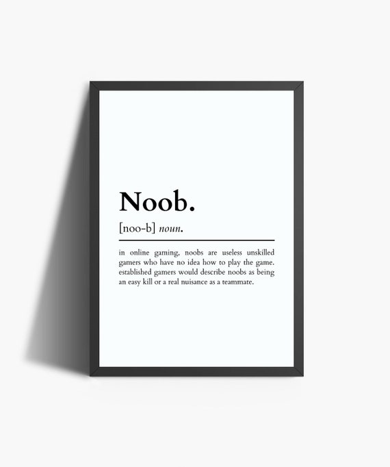 Noob Definition Print Game Room Wall Art Gaming Prints | Etsy