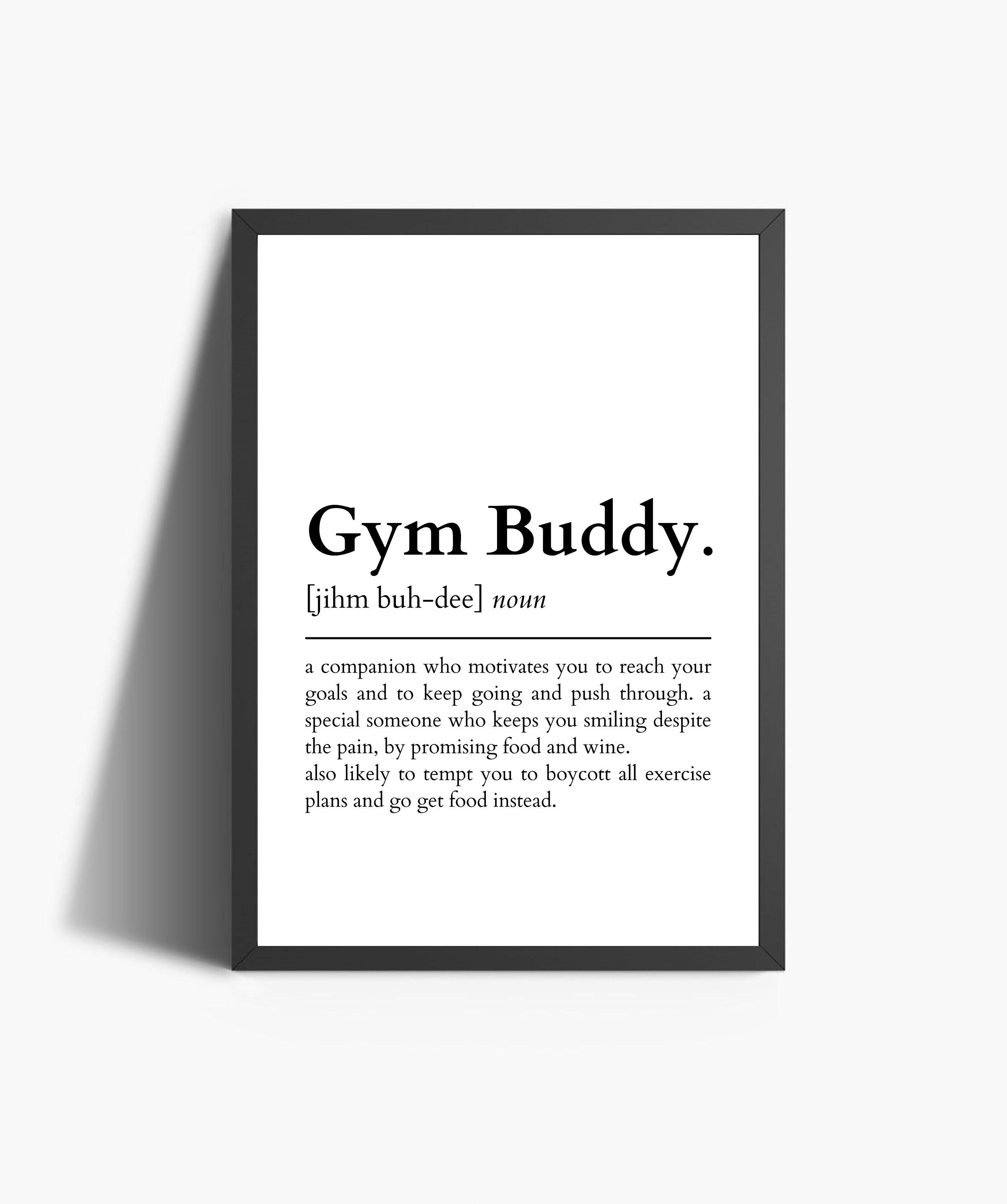 Gym Buddy Definition Print | Workout Partner Gift (digital Download) - Etsy