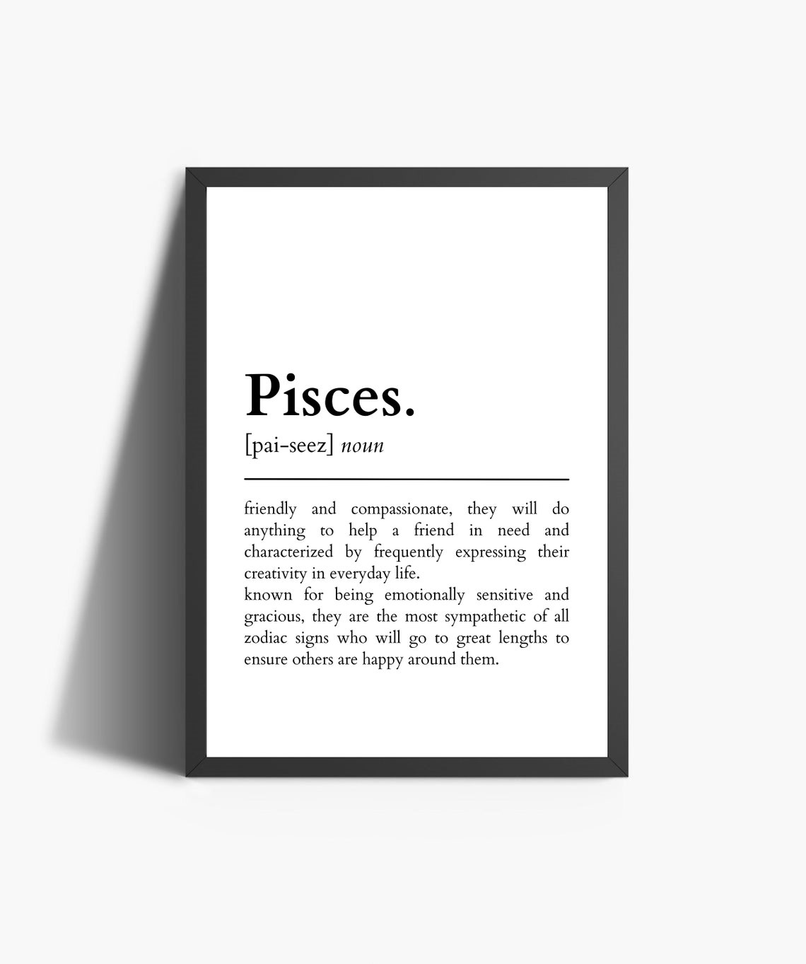 Pisces Definition Print Zodiac Prints Zodiac Wall Art Pisces Wall Art ...