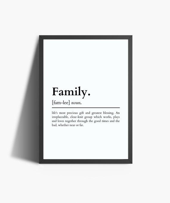 Family Definition Print Family Quotes Living Room Wall Art | Etsy
