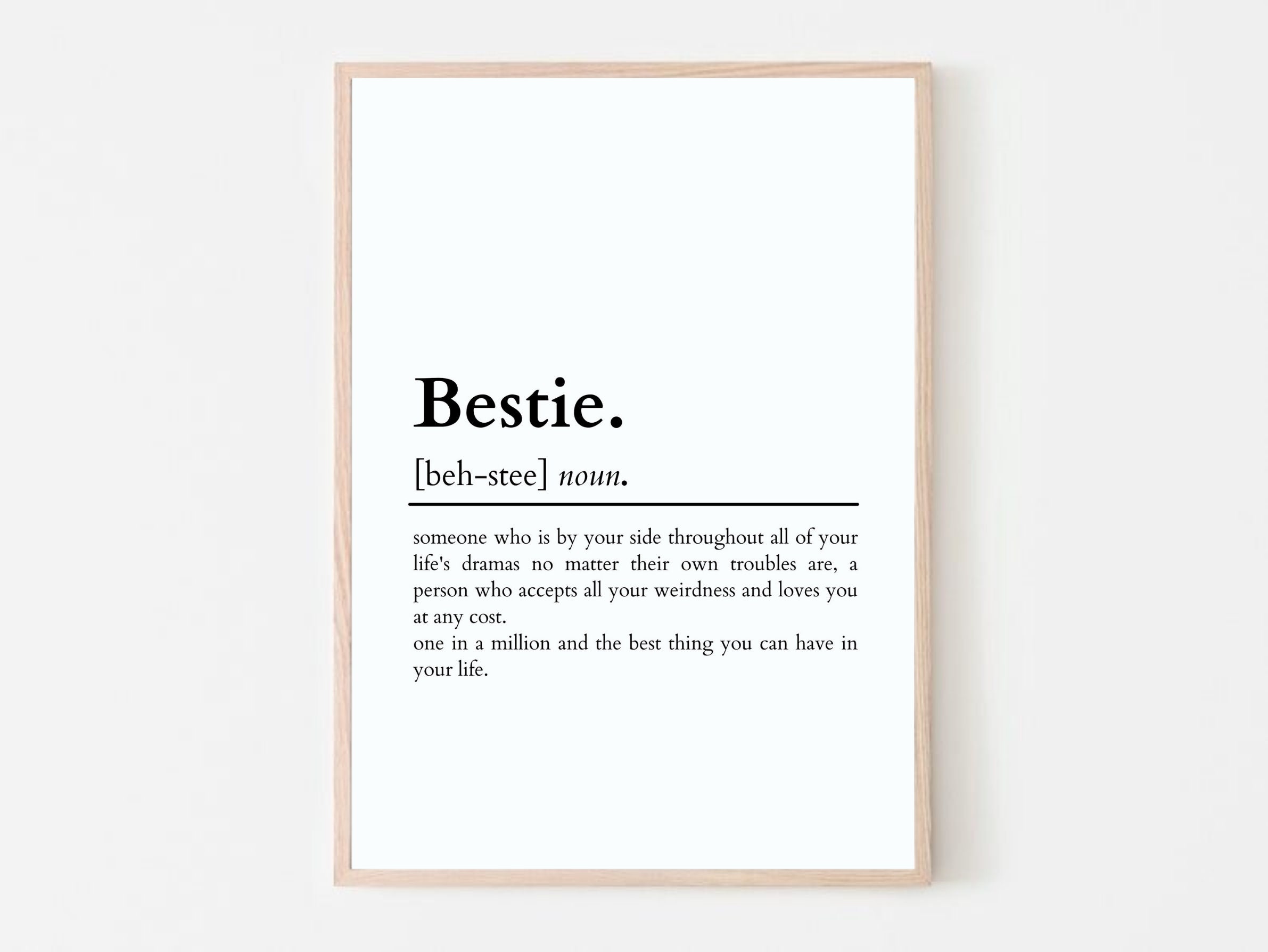 Bestie Definition Prints dictionary Style Print Love Prints Friendship ...