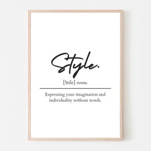Style Definition Print | Fashion Wall Art | Salon Print | Dressing Room ...