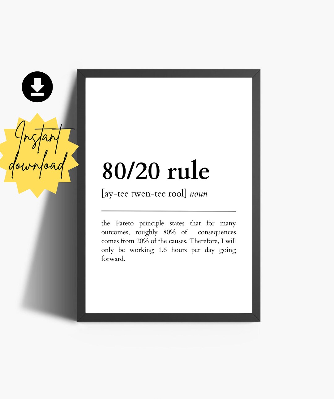 Definition Prints | 80/20 Rule Definition | Funny Office Wall Art ...