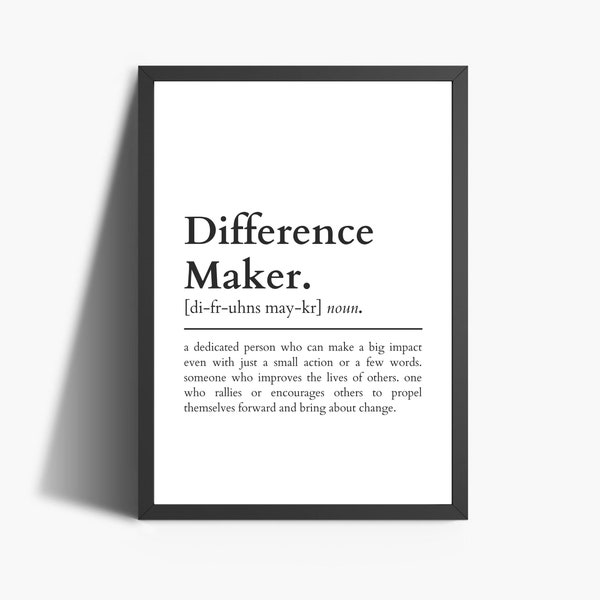 Difference Maker Poster - Etsy