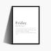 Friday Definition Print: Funny Office Wall Art (digital Download) - Etsy