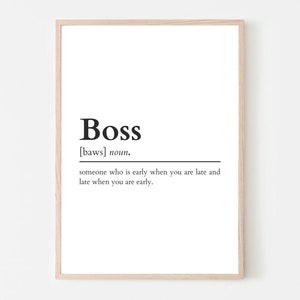 Boss Definition Print: Office Wall Art (digital Download) - Etsy