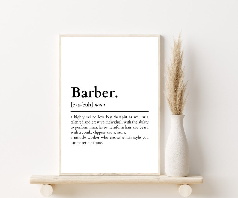 Barber Definition Print | Barber Wall Art | Salon Decor | Salon Print ...