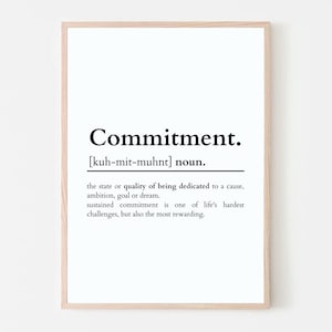 Commitment Definition Print | Motivational Print | Dictionary Style ...