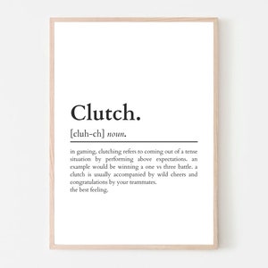 Clutch Definition Print | Gaming Prints | Gaming Poster | Dictionary ...