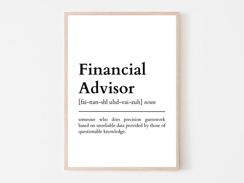 Financial Advisor Definition Print | Gift for Accountant | Finance Wall ...